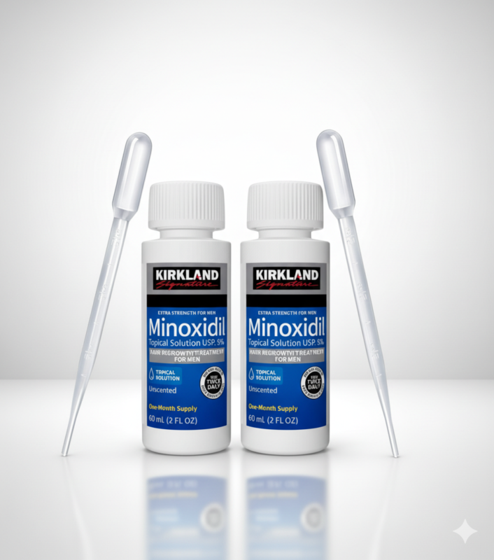 Minoxidil 5% Kirkland | – 1 à 6 Mois – Traitement Anti-Chute Cheveux