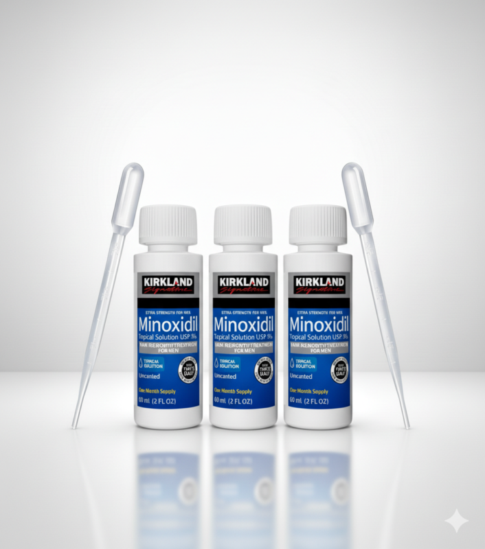 Minoxidil 5% Kirkland | – 1 à 6 Mois – Traitement Anti-Chute Cheveux